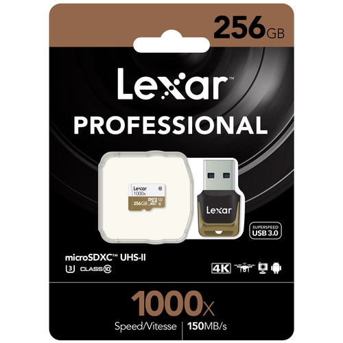 Lexar 256GB 1000x MicroSD Card (150MB/s) & USB 3.0 Reader